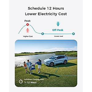 EG evgoer Level 2 EV Charger, 40A 240V Portable EV Home Charging Station, Schedule Time 8-40A Adjustable Current Electric Vehicle Charger Compatible with All J1772 EVs (20 ft)