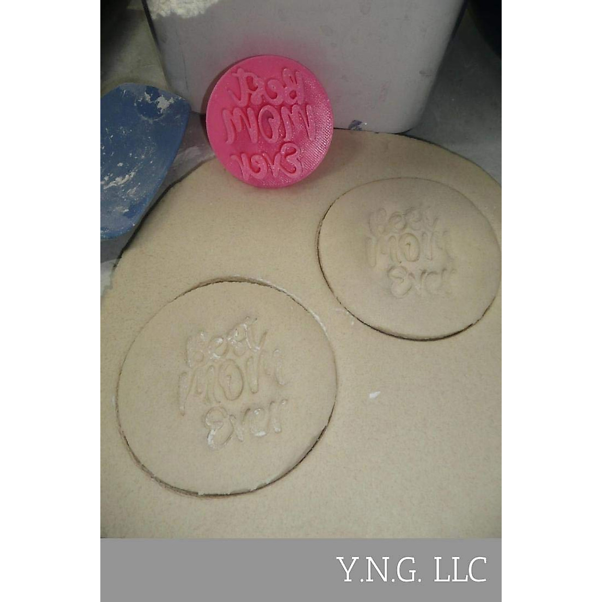 BEST MOM EVER WORDS FANCY SCRIPT FONT MOTHERS DAY COOKIE STAMP EMBOSSER BAKING TOOL 3D PRINTED MADE IN USA PR4192