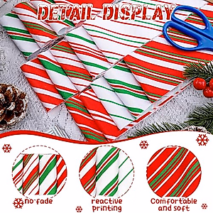 Ganeen 100 Pcs Christmas Fabric Patchwork Roll Quilting Fabric Roll up Fabric Quilting Strips, 2.55 Inch Candy Elements Roll up Fabric Patchwork Fabric for Xmas Sewing DIY Crafts