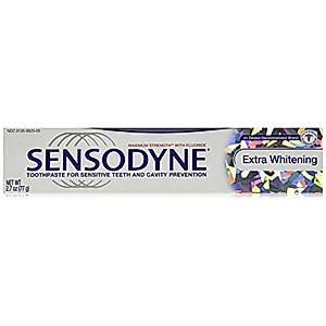 Sensodyne Toothpaste for Sensitive Teeth and Cavity Prevention, Maximum Strenth Extra Whitening 2.7 oz (3 Pack)