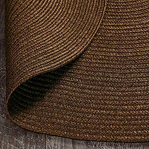 SUPERIOR Reversible Braided Indoor/Outdoor Area Rug, 4' Round, Cocoa