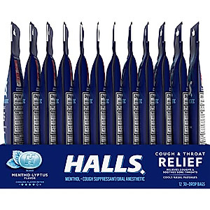 HALLS Relief Mentho-Lyptus Cough Drops, 12 Packs of 30 Drops (360 Total Drops)