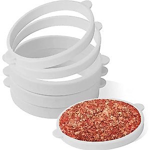 (6-Pack) 1/3 LB Sous Vide Burger Rings, Burger Immersion Cooking Ring Molds with Handles - 0.75" Thick Sous Vide Burger Patty Makers - Food-Safe Plastic - FOR SOUS VIDE USE ONLY