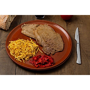 ARCOS Forged Steak Knife Set 12 pieces. 6 Knives + 6 Forks. Hardened and Tempered High-Carbon Stainless Steel with Pearl Edge for Cutting Meat. Series Mesa. Silver Color