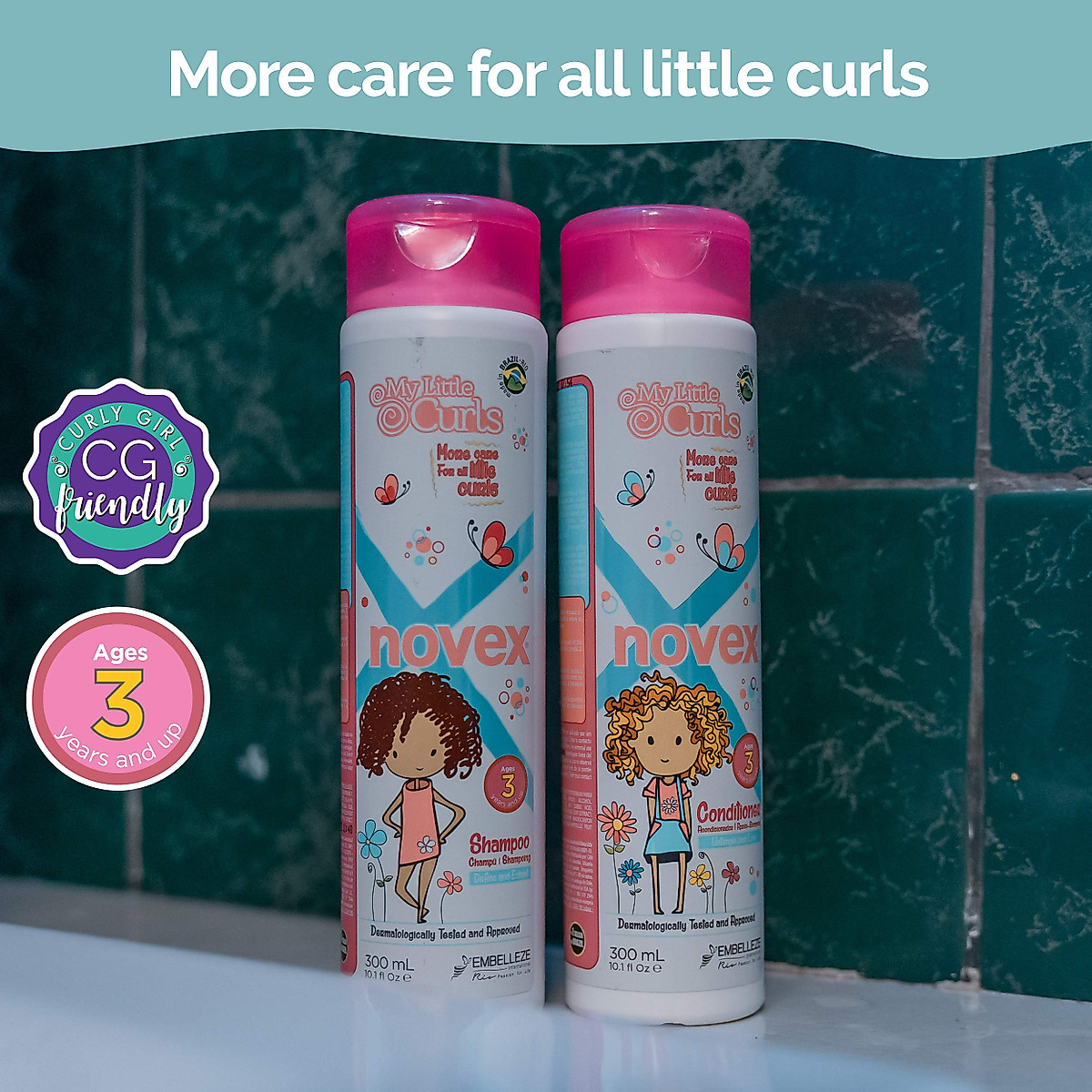 NOVEX My Little Curls Shampoo - Infused with Aloe Vera & Castor Oil for All Curl Textures - Kid's Hair Product (300ml/10.1oz)