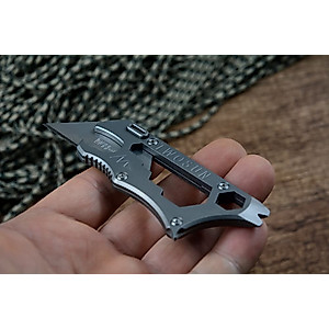 Twosun TS149 EDC Cutting Utility Multi Knife Carbon Steel Blade Titanium Handle