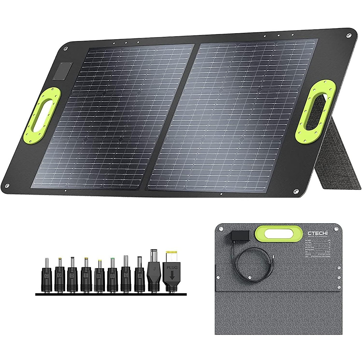 Solar Panel 100W, Foldable Solar Charger Kit, IP67 Waterproof for Portable Power Station, Off-Grid Power, Outdoor Adventures and Emergency