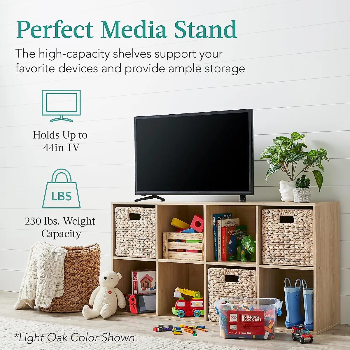 Best Choice Products 8-Cube Storage Organizer, 11in Shelf Opening, Bookcase, Display Shelf, Customizable w/ 3 Removable Back Panels – Greige