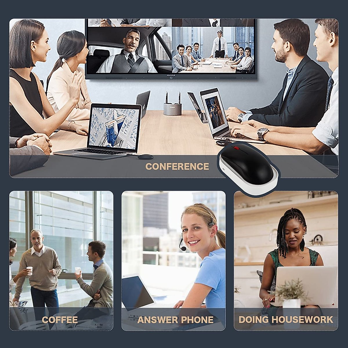 YEPLING Mouse Jiggler, Undetectable Mouse Mover Shaker Simulator for Computer Laptop Awakening, Keeps PC Active, No Software, Driver-Free with USB C to USB Adapter