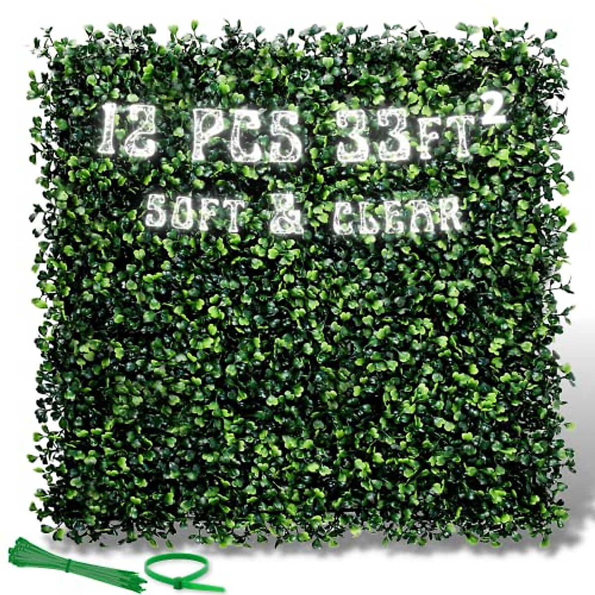LHY 12 Pcs Grass Wall Backdrop, 20"x20" Boxwood Panels, UV-Proof Greenery Wall Panels Green Wall Panels Boxwood Hedge Wall Grass Backdrop Wall Outdoor Indoor, Backyard/Garden/Fence/Wedding Decor