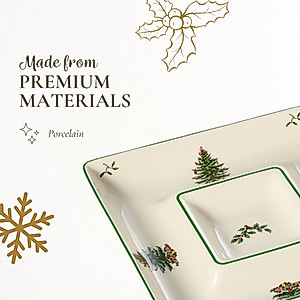 Spode Christmas Tree 12 Inch Square Chip and Dip Platter