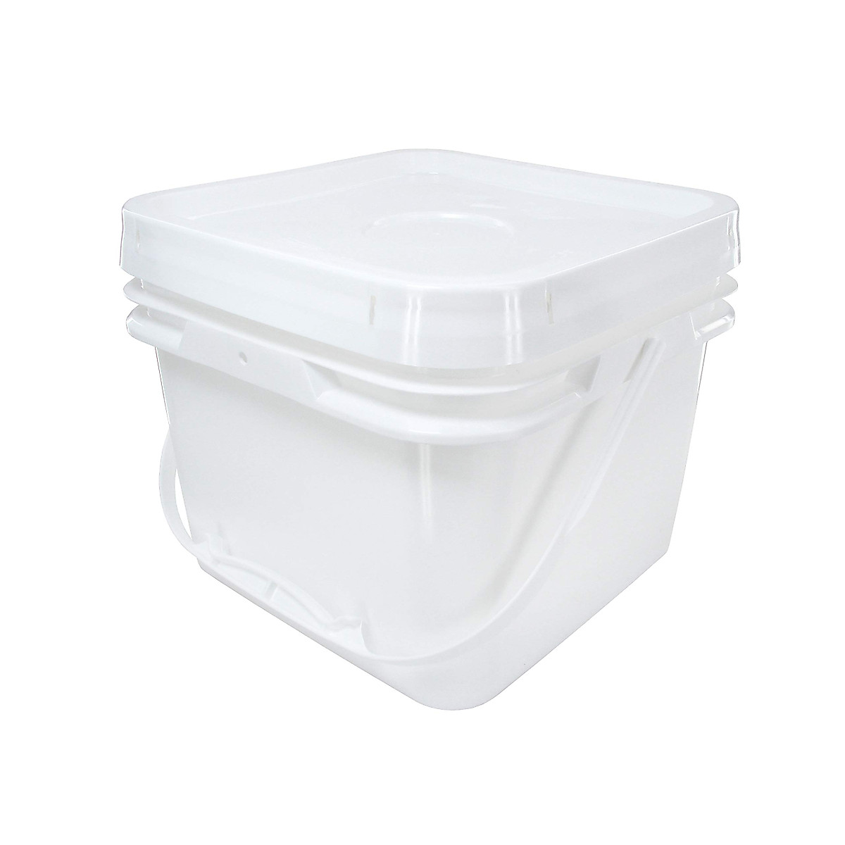 Square Bucket 2-Gallon Bucket with White Snap-on Lid