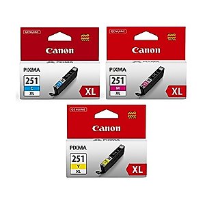 Canon CLI-251XL Cyan, Magenta, Yellow Color Ink Catridge Set - CLI251XL CMY Set
