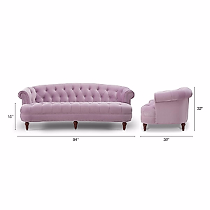 Jennifer Taylor Home Sofa Ariana Victorian Chesterfield Tufted, Lavender Velvet