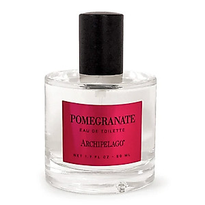 Archipelago Botanicals Pomegranate Eau De Toilette, Women’s Fragrance for Daily Use, Travel Size Cologne Bottle, Pomegranate, Valencia Oranges and White Peaches Scent, 1.64 oz