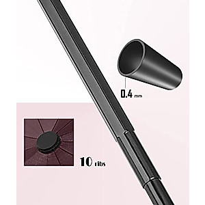 50 inch Large-size Manual Collapsible Travel Umbrella - Compact, Lightweight, UV Protection, Reverse Umbrella for Men and Women (Double Canopy/Wine)