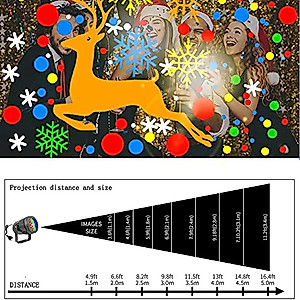 Holygloomy Christmas Projector Lights Outdoor, Christmas Snow Projector Light with 16 HD Multi-Festival Patterns LED Christmas Outdoor Projector Lights for Holiday House Birthday Party, 6498789