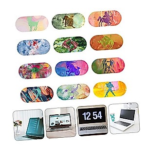 SOLUSTRE Laptops 12pcs Cover Self for Ornament Laptop Camera Pattern Blocker Slide Webcam Twelve Decorative Privacy Web Adhesive Phone Protector Computer Constellations Tablet Laptop Computer