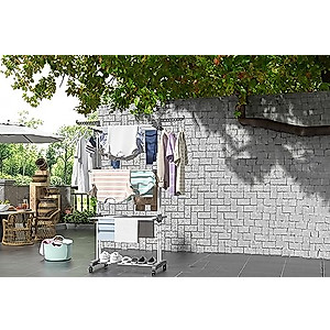 ULTRALED Clothes Drying Rack,3 Tier Rolling Dryer Clothes Hanger,Collapsible Garment Laundry Rack with Foldable Wings and Casters Indoor/Outdoor,Large Standing Rack Stainless Steel Hanging Rods