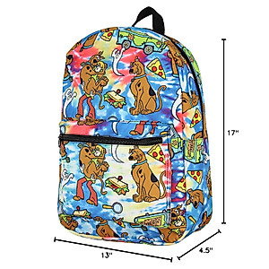Scooby Doo Themed Allover Design Tie Dye Travel Laptop Backpack