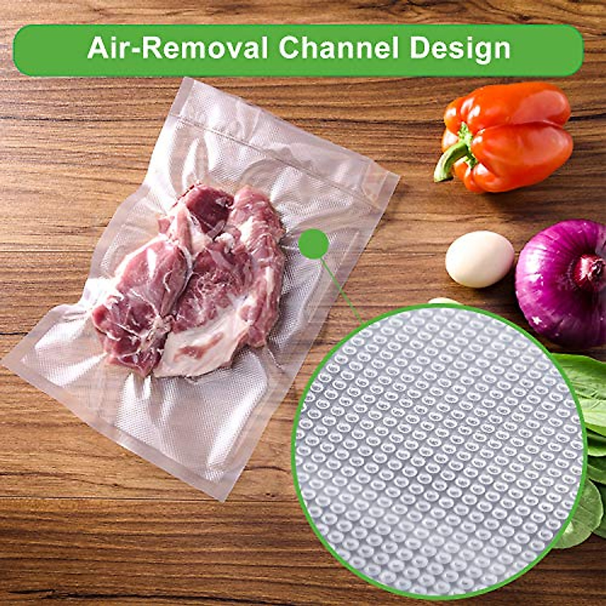 Vacuum Sealer Bags 6" x 16.4' 2Rolls + 8" x 16.4' 2Rolls + 11" x 16.4' 2Rollsfor Food Saver, Seal a Meal, Commercial Grade, BPA Free, Heavy Duty, Great for vac storage, Meal Prep or Sous Vide