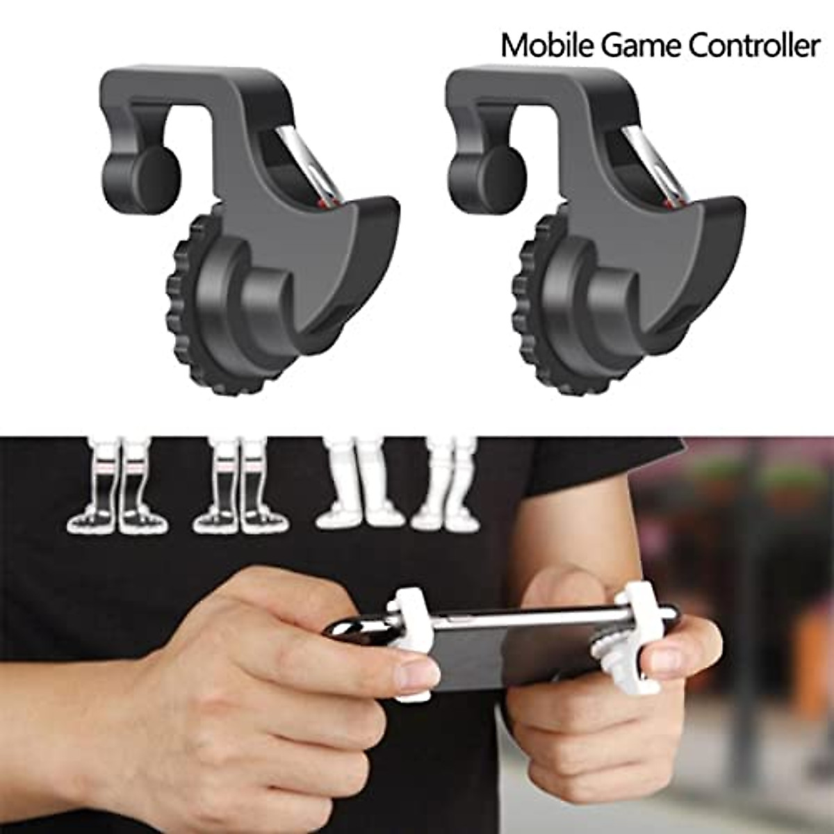 Wusteg 2Pairs PUBG Mobile Game Trigger,Controller Triggers with L1R1 Game Controller Joysticks Trigger Shooter Sensitive Aim & Fire Keys Buttons PUBG/Knives Out/Rules of Survival All Smartphone
