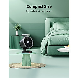 Space Heater Fan, 2-in-1 Vortex Portable Space Heater with Circulation Fan, 2 Heat and Fan Modes, 60°Wide Tilting Angle, Tip-over and Overheat Protections, Electric Heater for Bedroom Home Office Use