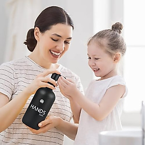 Soap Dispenser,Matte Black Soap Dispenser Kitchen with Pump,Hand Dish Soap Dispenser with Large Capacity,Liquid Soap Dispenser Bathroom Set with Tray,Shampoo Bottle for Kitchen Decor-2 Pack