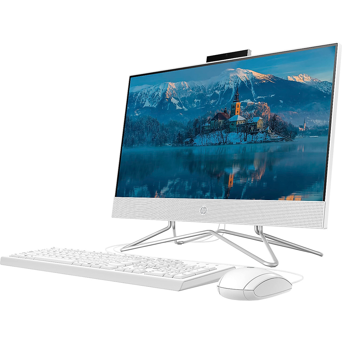 HP All-in-One Desktop, 21.5" FHD Display, Intel Celeron J4025 Processor, 32GB DDR4 RAM, 1TB PCIe SSD, Webcam, Wi-Fi, HDMI, RJ-45, Wired Keyboard&Mouse, Windows 11 Home, White
