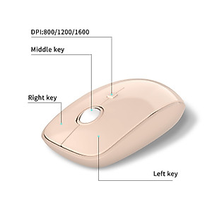 SADES V2020 Keyboard and Mouse Combo, Colorful Wireless Keyboard with Round Keycaps,2.4GHz Dropout-Free Connection,Long Battery Life,Cute Wireless Mouse for PC/Laptop/Computer (MilkTea Color)