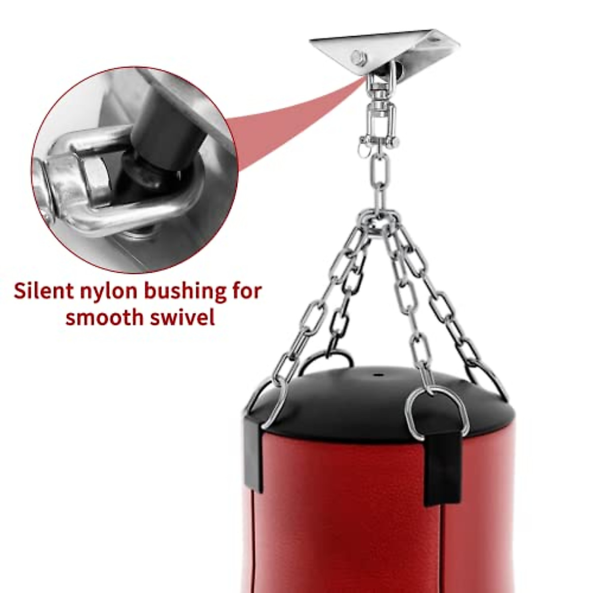 Heavy Bag Hanger, Punching Bag Hook Hangers Brackets With Custom silent nylon bushing 360° Rotation Wood Beam Holder Body Weight Strength Training Systems, Aerial Yoga Swing &Hammock,Resistance Band