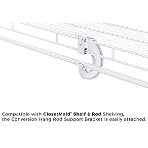 ClosetMaid 5655 Hang Rod Support Conversion Bracket, White