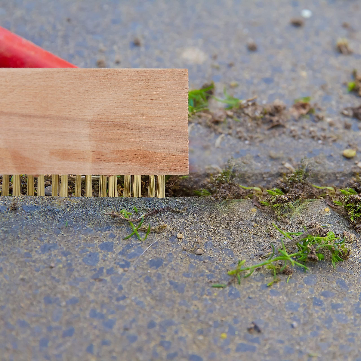 Sweda Push Broom Head Replacement, Hardwood Block Brush with Wire Bristles, Best for Cleaning Driveways, Patios, Concrete Surface, Pools, 13415-L1890