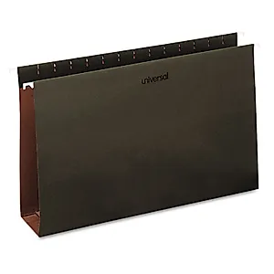 Universal UNV14153 1/5-Cut Tab Box Bottom Hanging File Folders - Legal Size, Standard Green (25/Box)