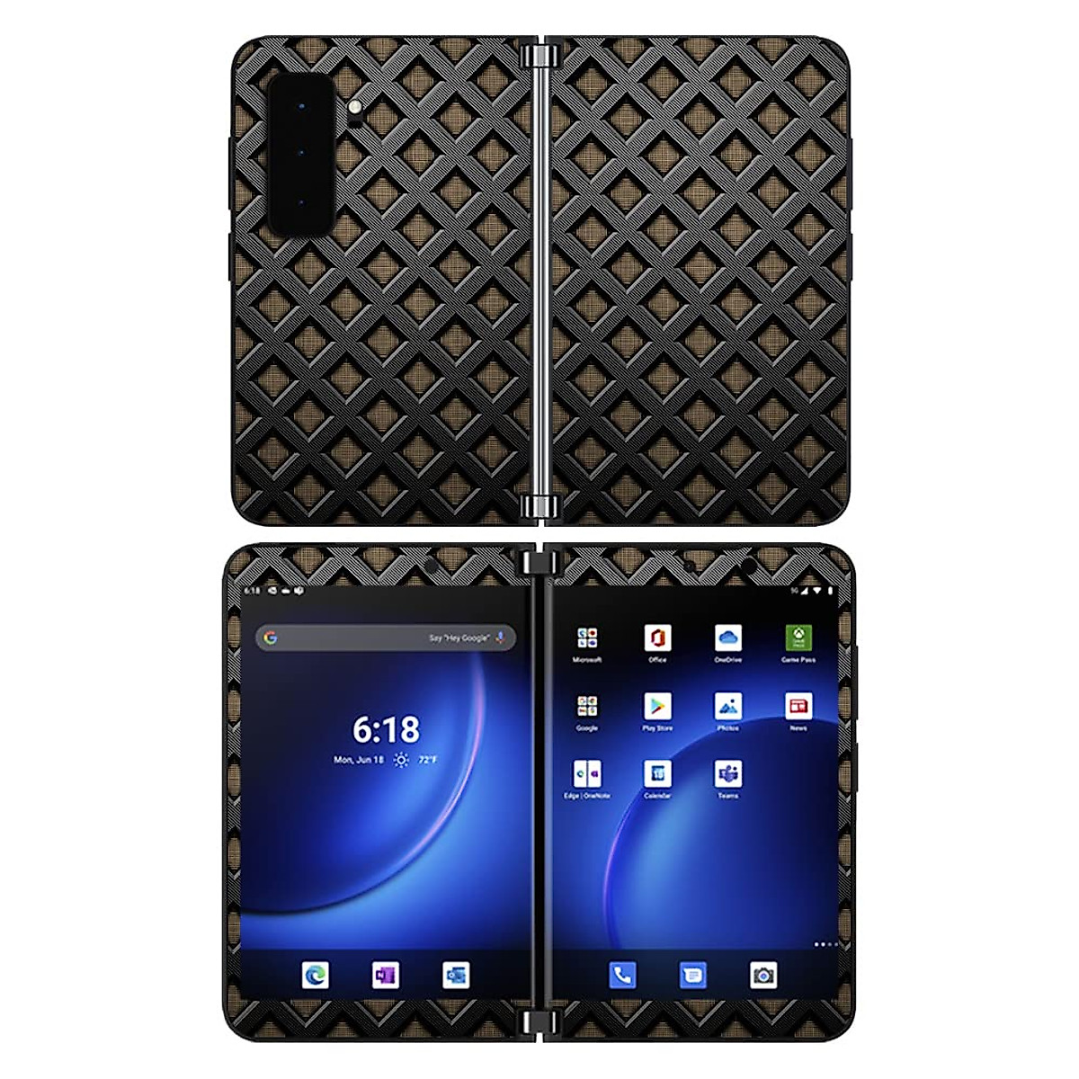 MightySkins Skin Compatible with Microsoft Surface Duo 2 - Black Wall | Protective, Durable, and Unique Vinyl Decal wrap Cover | Easy to Apply, Remove, and Change Styles | Made in The USA