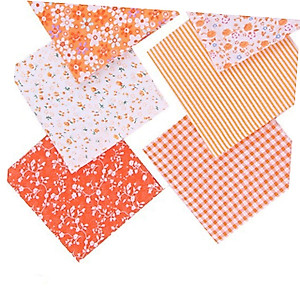 2 Packs Linen Fabric for Clothing Knit Fabric DIY Crafts Printed Linen Fabric Fat Quarters Fabric Bundles Orange Quilting Squares DIY Cloth DIY Flower Cloth Pattern Cloth Flowers