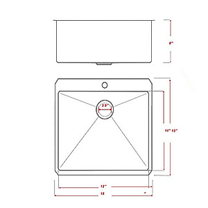 VCCUCINE Drop in Bar Sink, 15 x 15 Inch Topmount RV Small Kitchen Sink, Handmade Stainless Steel Wet Bar Sink, Outdoor Single Bowl, Brushed Nickel Prep Sink with Accessories