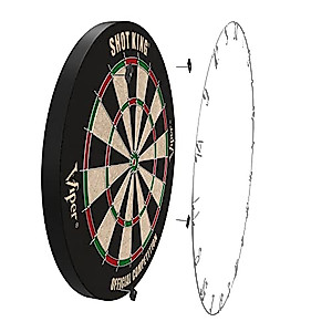 Viper by GLD Products Shot King Regulation Bristle Steel Tip Dartboard Set with Bullseye Metal Radial Spider Wire Compressed Sisal Board with Rotating Number Ring Includes 6 Darts Black