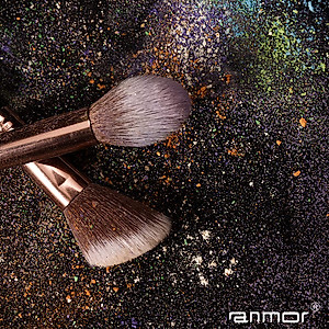 Anmor Contour and Highlighter Brush Set, Premium 2PCs Blush Bronzer Face Makeup Brush Kit, Perfect for Cheek Nose Blending Contouring