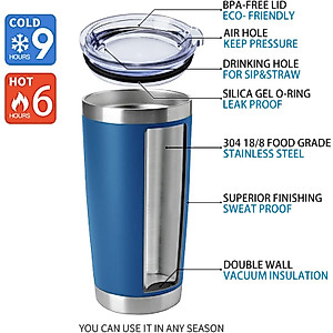 Dashing Nova Personalized Custom Name Tumbler with Inspirational Quotes for Swimmers and Coaches Gifts, 20oz Double Wall Stainless Steel Insulated Bottle with Straw (Blue), Medium