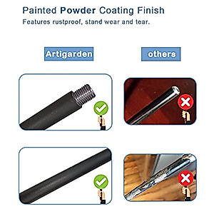 Artigarden 60 inch Outdoor Shepherd Hook with 5 Prong Base (2 Packs), Adjustable Heavy Duty Garden Hanging Stake for Bird Feeder Solar Light Plant Hanger Wedding Decor, Matte Black