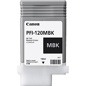 Canon PFI120 Pigment Ink Tank Bundle (Matte Black, Cyan, Magenta, Yellow, Black) in Retail Packaging