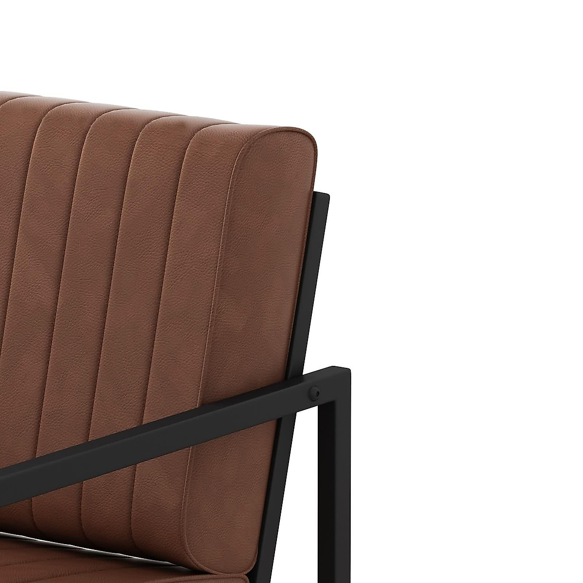 Brown Accent Chair, Arm Chairs PU Leather Comfy Modern Home Furniture for Living Room 26.77" L X 25.98" W 29.53" H