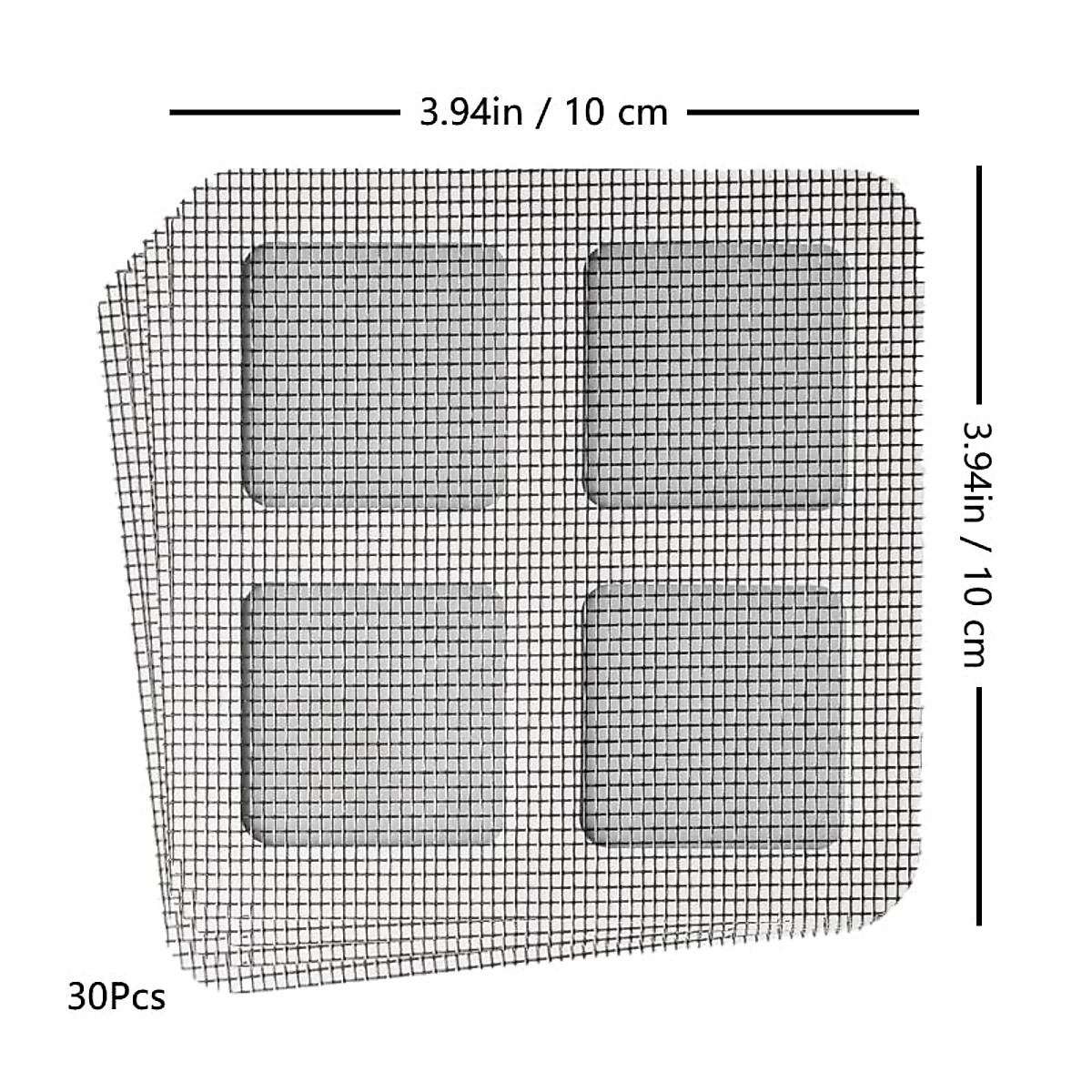 Drainage Stickers,Disposable,Hair and Mosquito Deterrent,Bathroom,Bathtub,Floor Drain, Lavatory, Kitchen,Drainage mesh Filter,30PCS