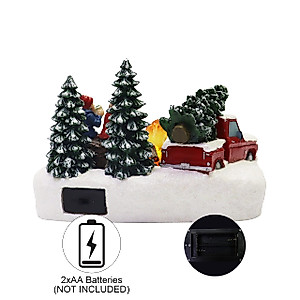 MOMENTS IN TIME Christmas Village Scene, Campfire Scene with LED Lights - Battery Operated (not Included) (4.3" H x 6.6" W x 4.3" D)