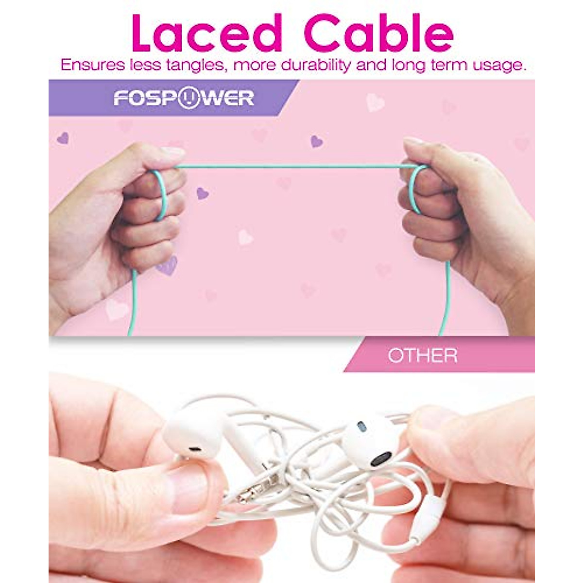 FosPower Kids Headphones with LED Cat Ears, 3.5mm On-Ear Wired Headset with Laced Cables for iPad/Smartphones/PC/Kindle/Tablet/Laptop/School (Max Volume 85dB)