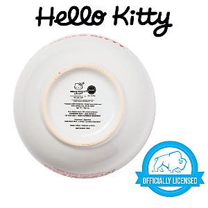 Silver Buffalo Hello Kitty Cup Noodles Nissin Boxed Ceramic Ramen Noodle Bowl with Chopsticks, 20oz