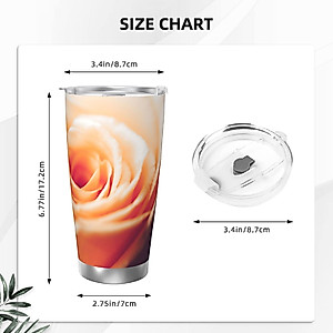 Evealyn Vintage Rose Blooms Printed 20 Oz Tumbler Insulated Tumbler Travel Mug Stainless Steel Cup Coffee Mug With Lids For Home Outdoor Office