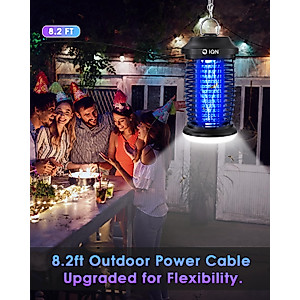 Bug Zapper Outdoor,15w Electric Mosquito Zapper with LED Light for Indoor,4200V Insect Fly Zapper Waterproof with 8.92ft Power Cord,Fly Trap Outdoor for Home,Patio,Backyard,Garden,Camping