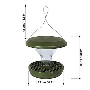 SWISSINNO Bird Feeder Davos Smart Birds | No Mess No Spill Bird Feeder for Outdoor | Mice & Rat Proof | Robust & Reliable for Hanging | Dual Food Chambers | Made in EU | Light Blue